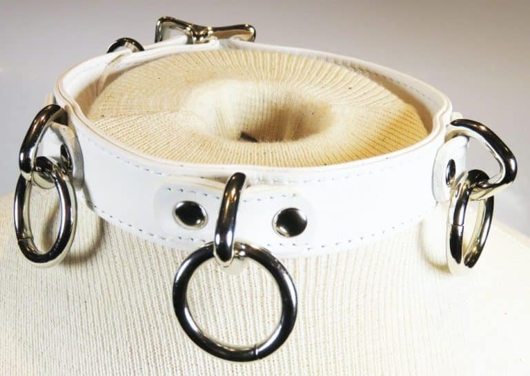 3-ring Leather Collar with Locking Buckle - Purple Passion